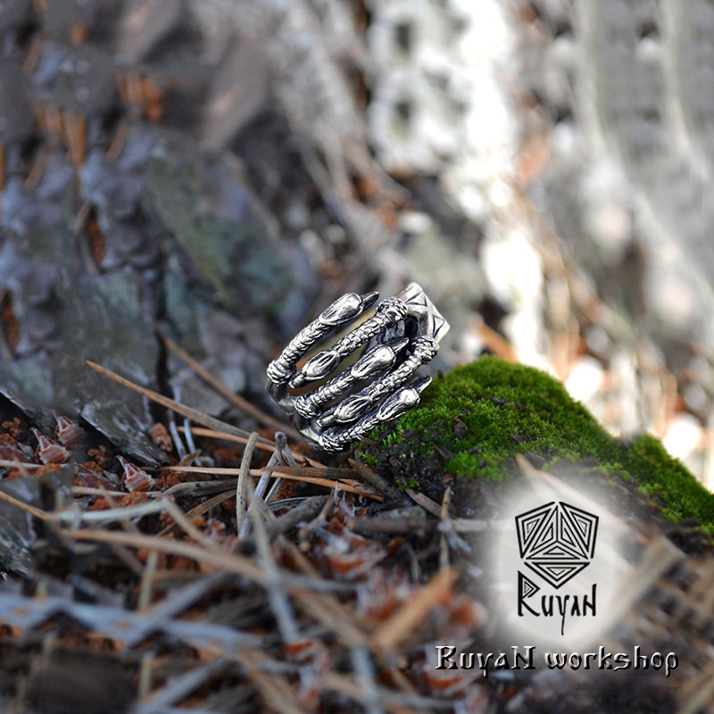 Odin Ravens Ring. Viking ravens ring by Ruyan workshop